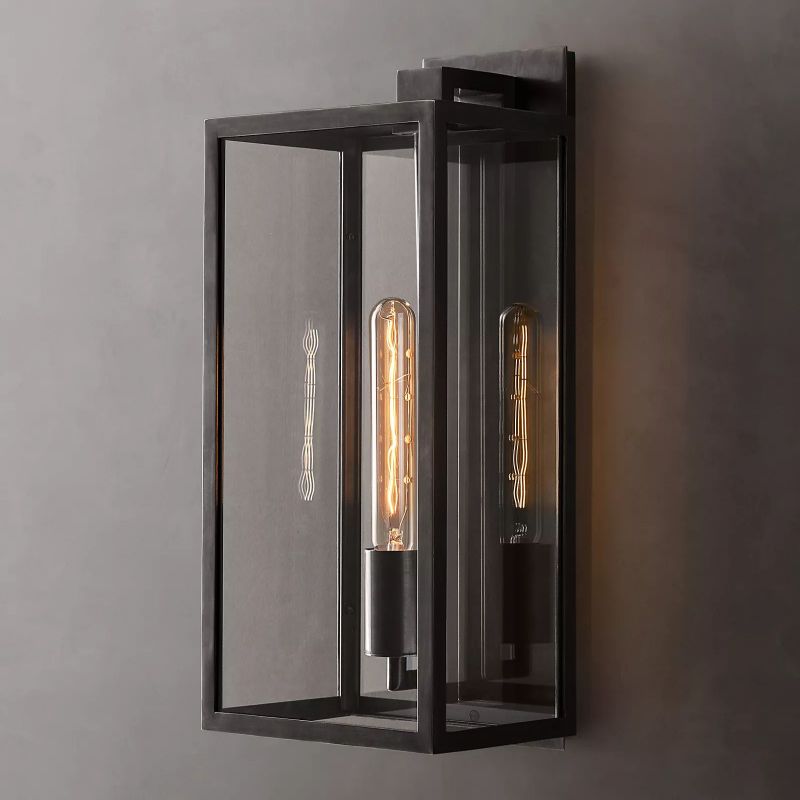 Beckman Outdoor Square Lantern Wall Sconce 18",Wall Sconce Outdoor ...